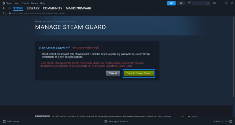 آموزش غیر فعال کردن گارد استیم و فعال کردن گارد استیم | cdkeyshare.ir